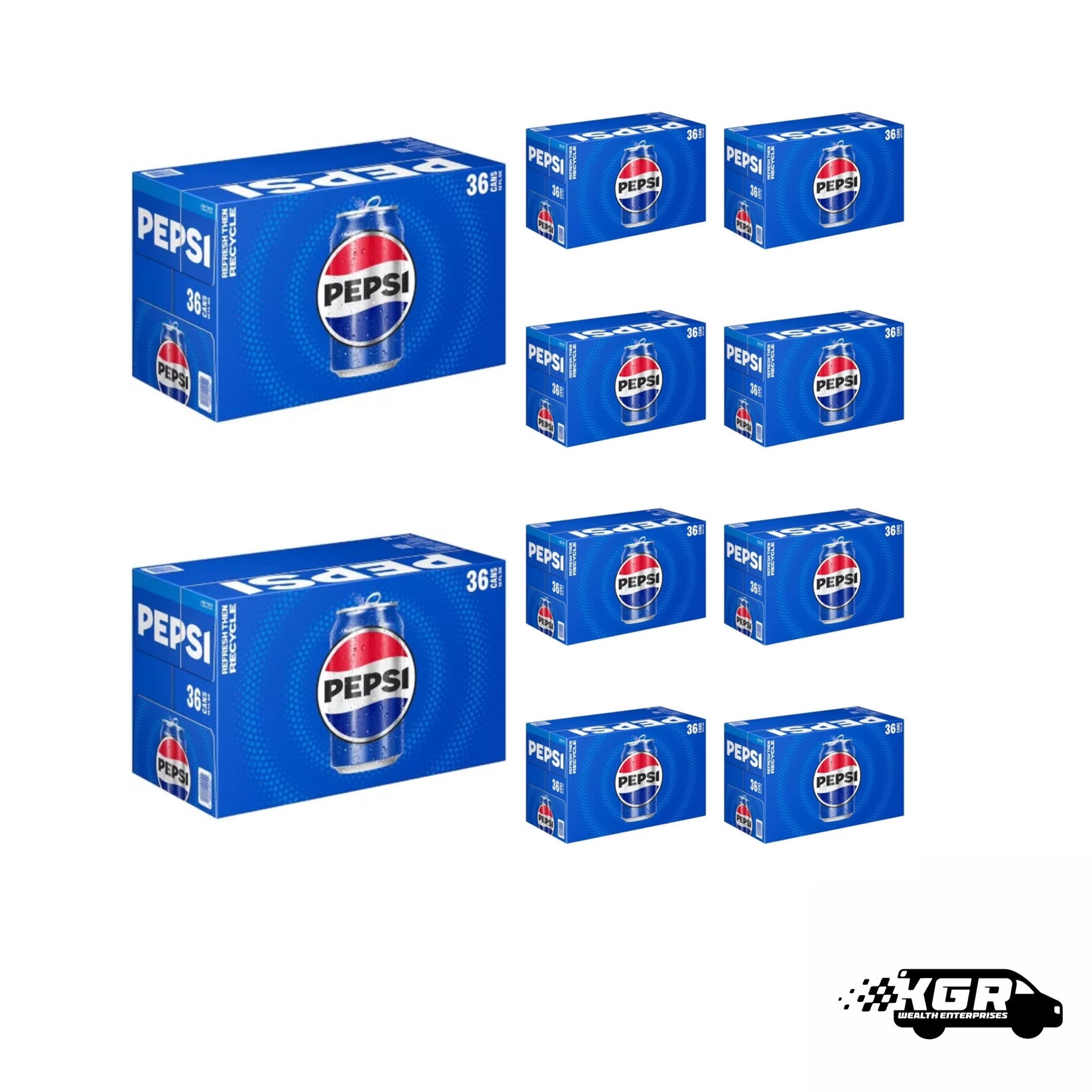 10pk Bulk Pepsi 12oz/36 per case (360 cans total) – Bulk Hydration